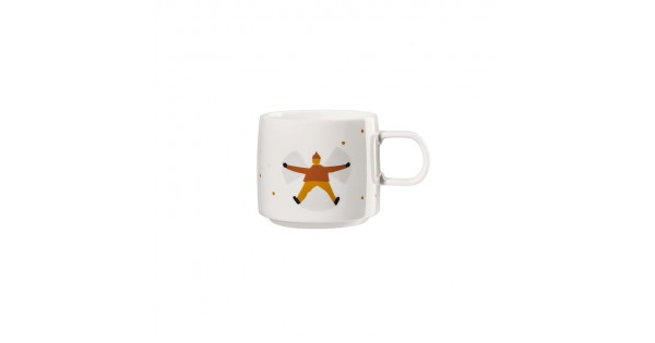 Mug Snow Angel - Muga Xmas White, Black And Gold - Asa Selection