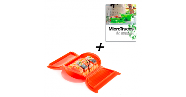 Microwaver Cooker 3-4P with Tray and Cookbook Microtrucos Red - Lekue
