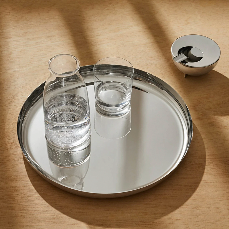 Round Tray Inox Ø35cm - Extra Ordinary Texture Silver - Alessi