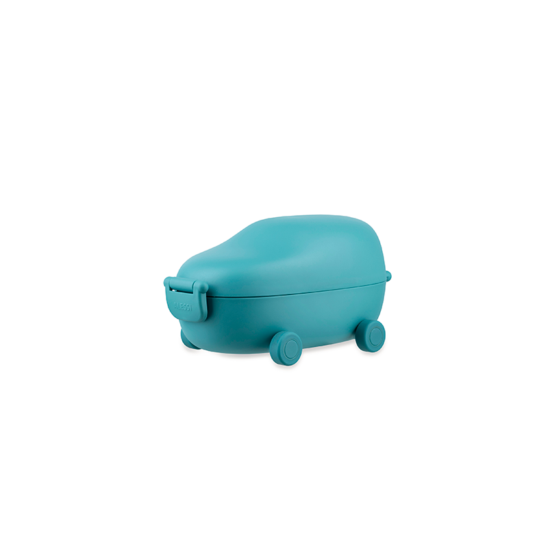 Two-Compartment Snack Box Light Blue - Food a Porter - Alessi