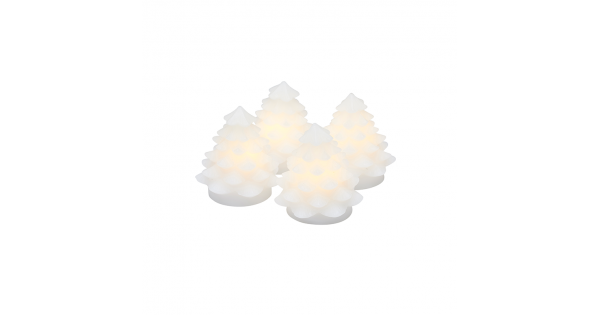 Set of 4 Mini Christmas Tree White - Carla - Sirius