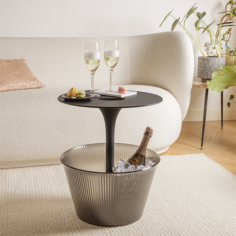 Bottles Container Side Table Black - Pick Up Grey - Alessi