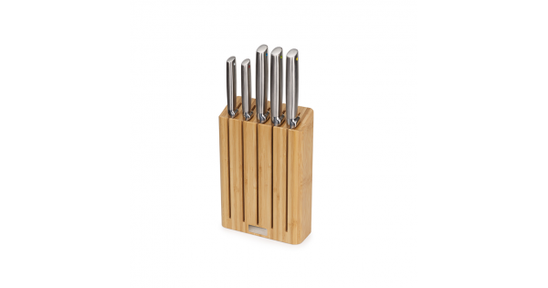 Vertical Knife Set with Bamboo Storage Tray - Elevate Steel - Josep...