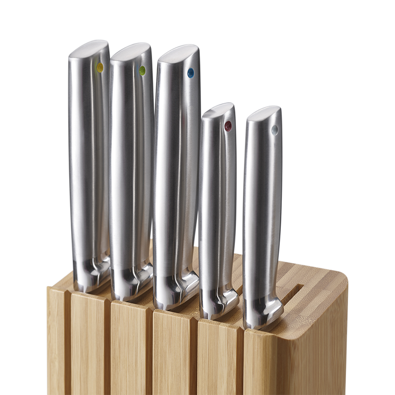 Vertical Knife Set with Bamboo Storage Tray - Elevate Steel - Josep...