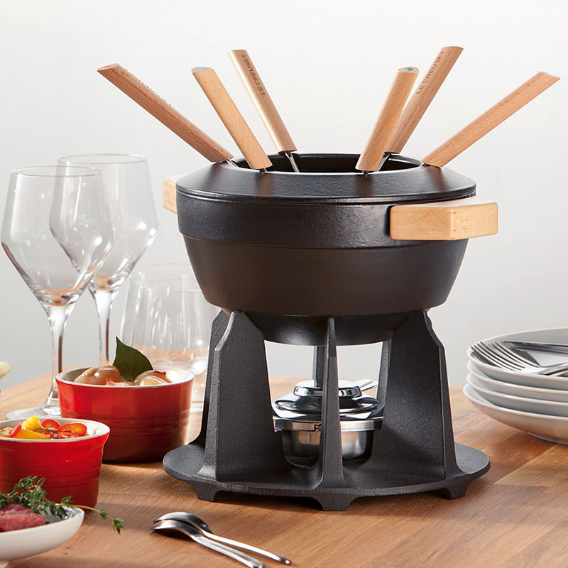Cast Iron Fondue Set Luxe 2L Black - Le Creuset
