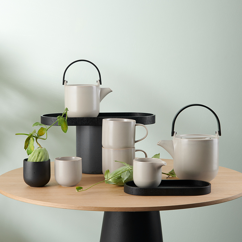 Teapot Wooden Handle 600ml - Coppa Tofu Nude - Asa Selection