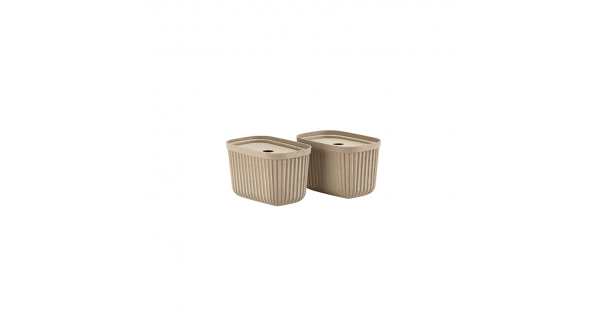Set of 2 Storage Boxes 23cm Brown - Pulp - Zone Denmark