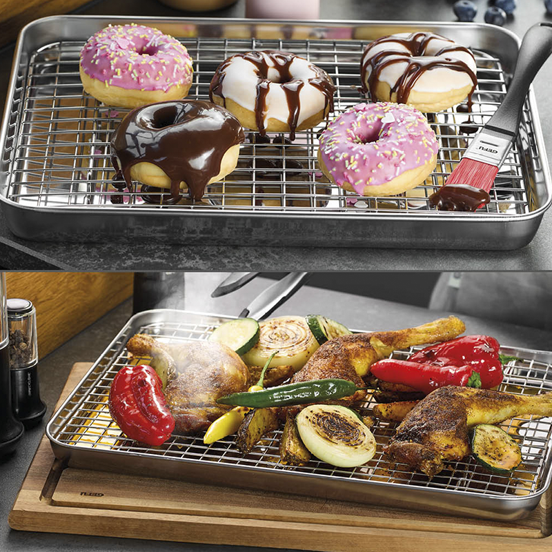 Baking Tray with Cooling Grid 40,5cm - Variado Steel - Gefu