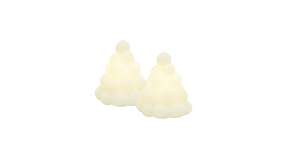 Set of 2 Christmas Trees 10cm White - Evy - Sirius