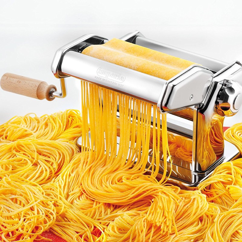 Manual Pasta Machine (2Cutters) 150mm - Ipasta Special Edition Silv...